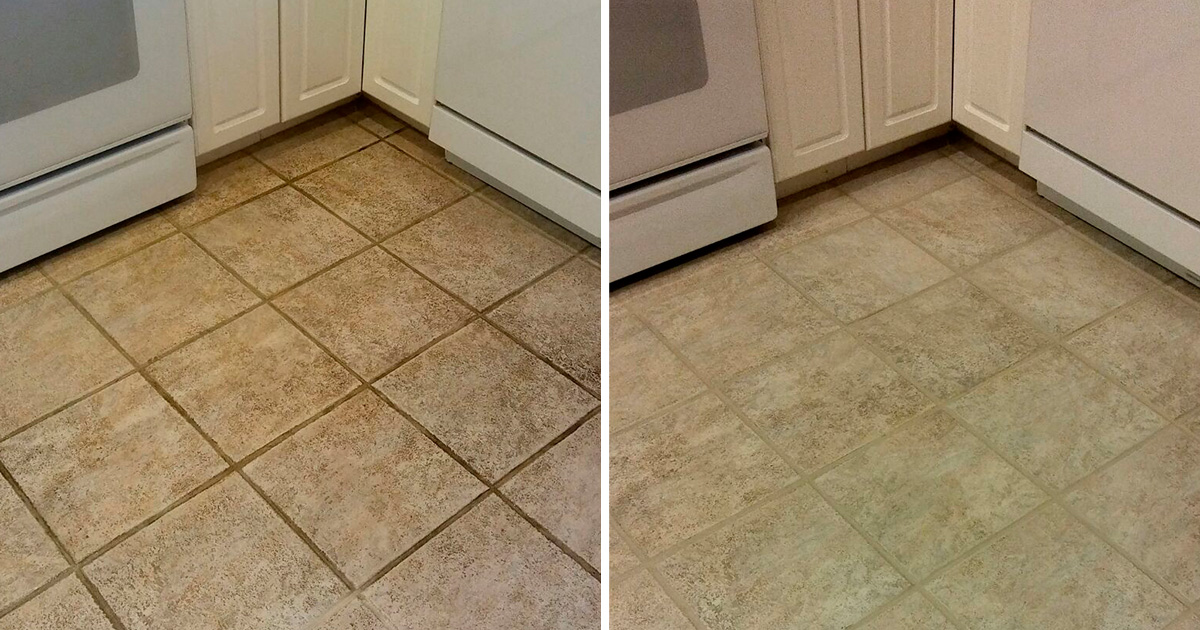 This Kitchen Floor Went from Dull to Fresh-Looking After a Grout ...